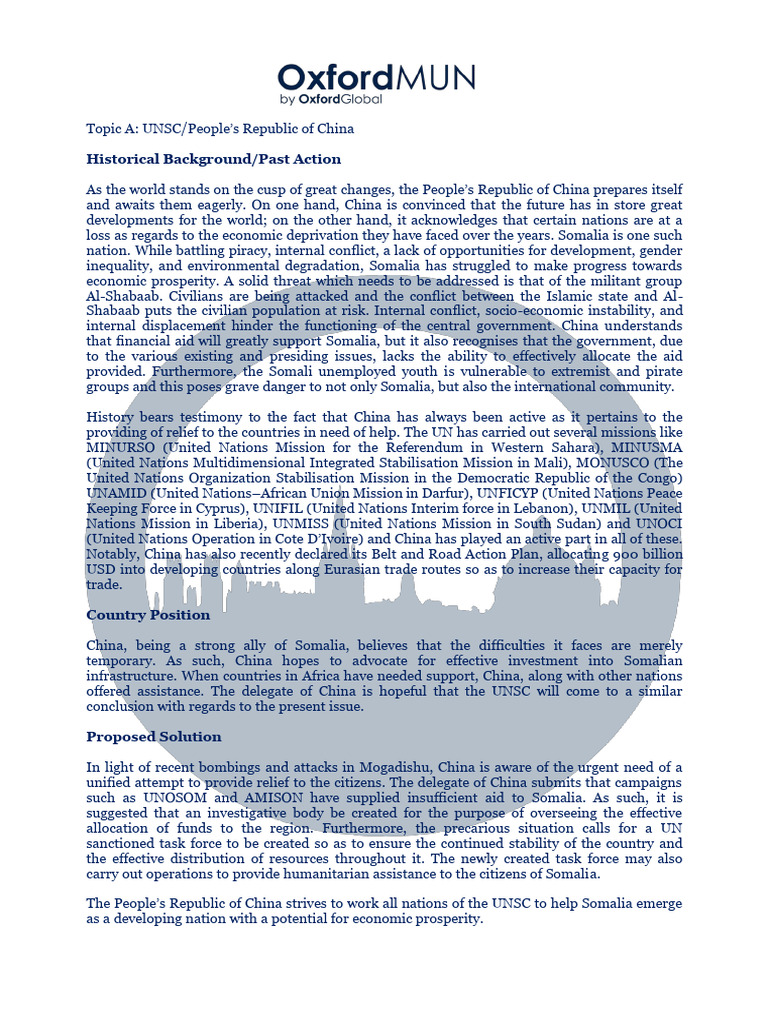 Sample+Position+Paper MUN | PDF | International Sanctions | United Nations