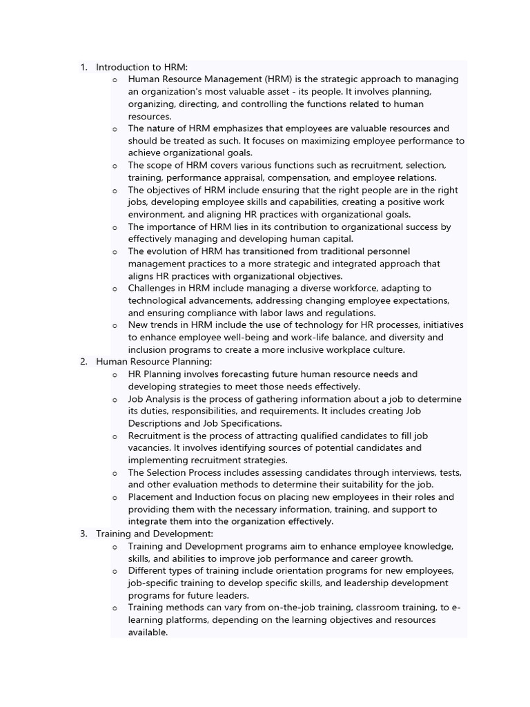 Introduction to HRM | PDF | Human Resource Management | Compensation ...