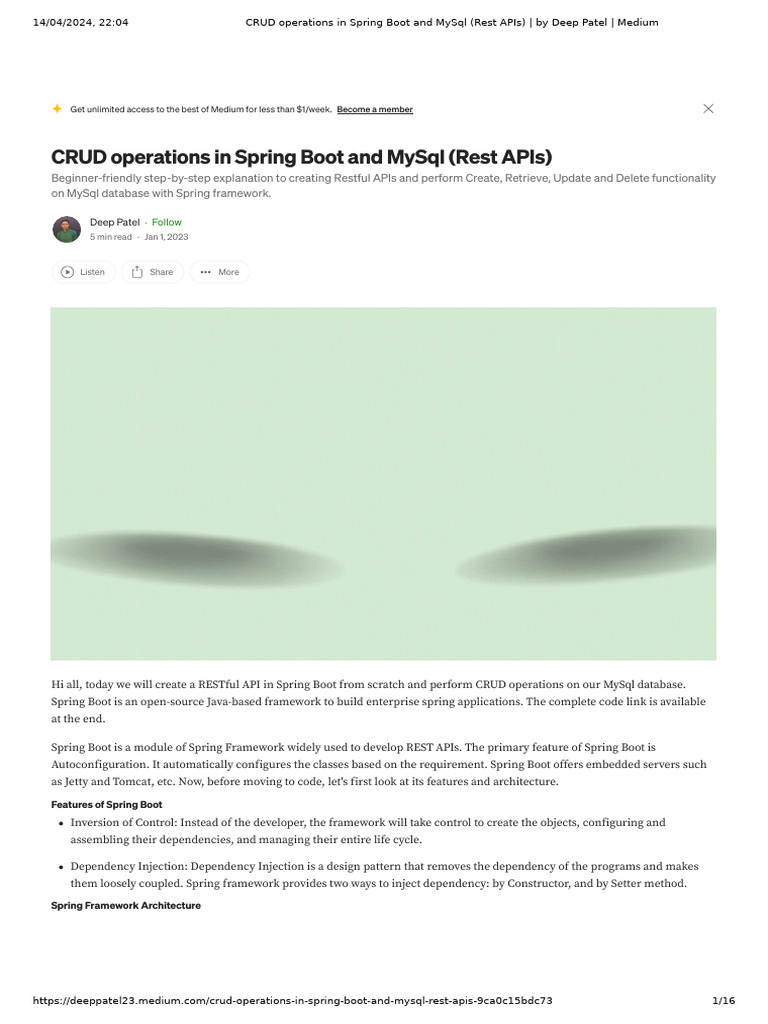 Spring Boot & MySQL CRUD Guide | PDF | Spring Framework | Software Architecture