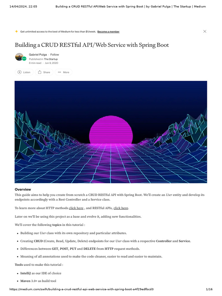 Building A CRUD RESTful API - Web Service With Spring Boot - by Gabriel Pulga - The Startup ...