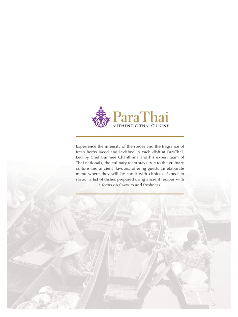 Authentic Thai Cuisine Menu at ParaThai | PDF | Thai Cuisine | Foods