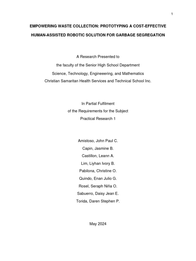 Robotic Solutions for Waste Segregation | PDF | Waste Management | Waste