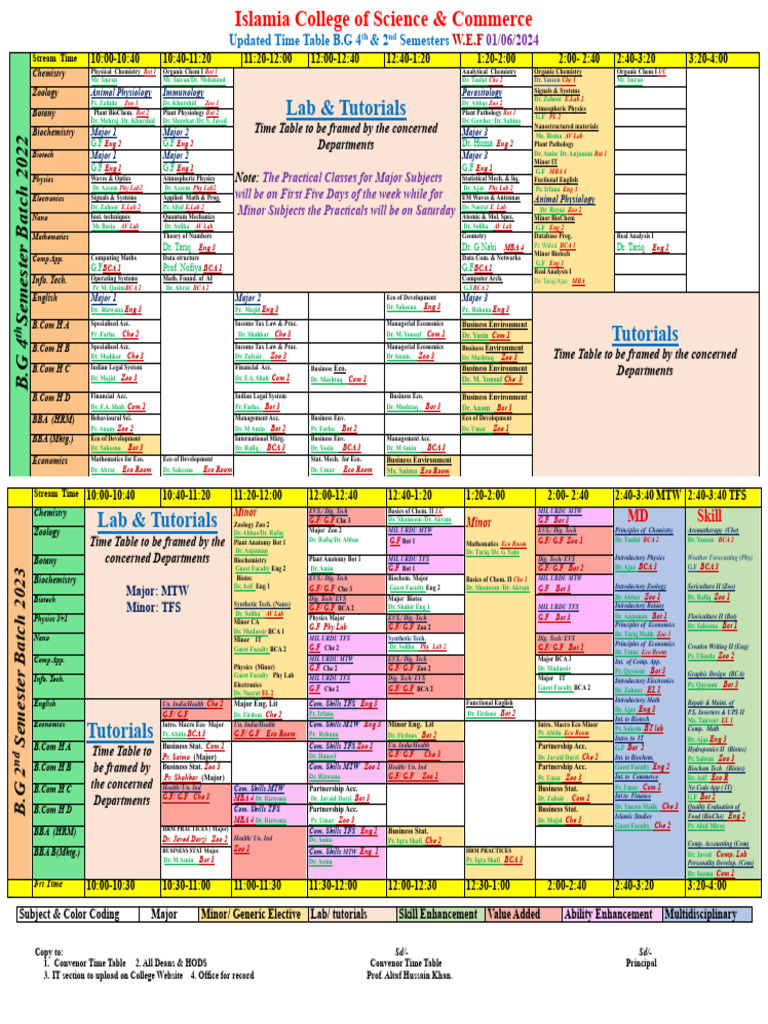 Time Table 1st June 2024 | PDF