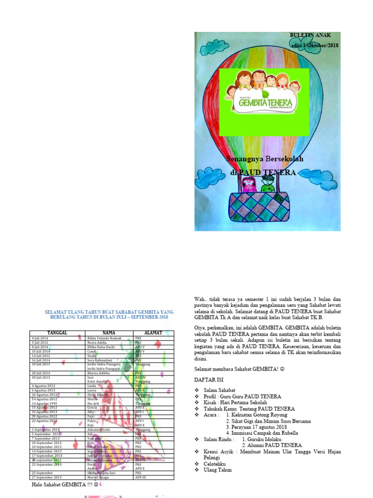 BULETIN ANAK Paud | PDF