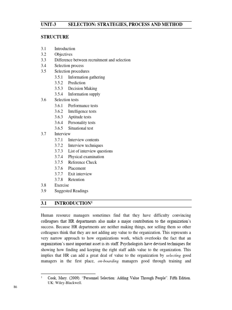 Unit 3 | PDF | Recruitment | Validity (Statistics)