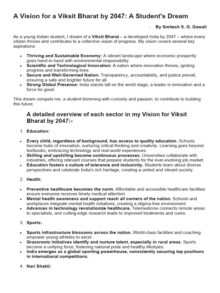 My Vision | PDF | Infrastructure | Sustainability