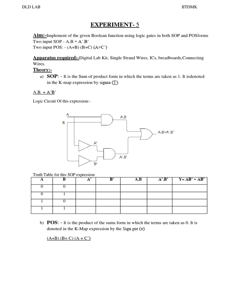 DLD-Lab-Experiment-5&6 | PDF | Logic Gate | Electronic Engineering