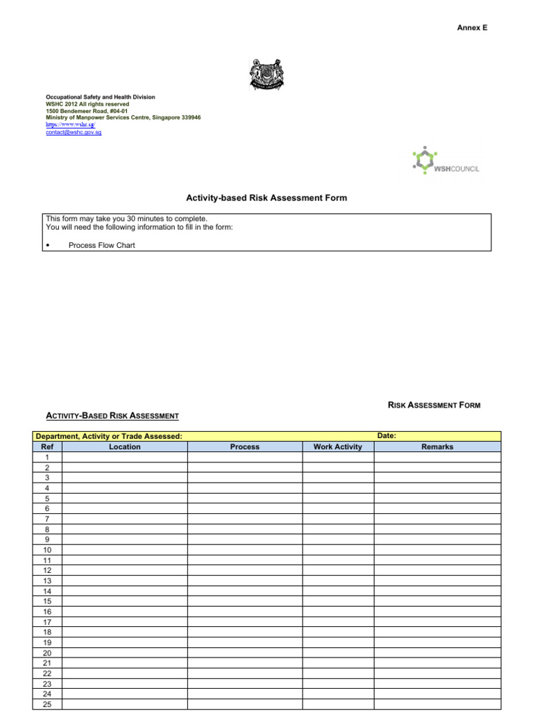 Activity-Based Risk Assessment Form | PDF | Risk | Risk Assessment