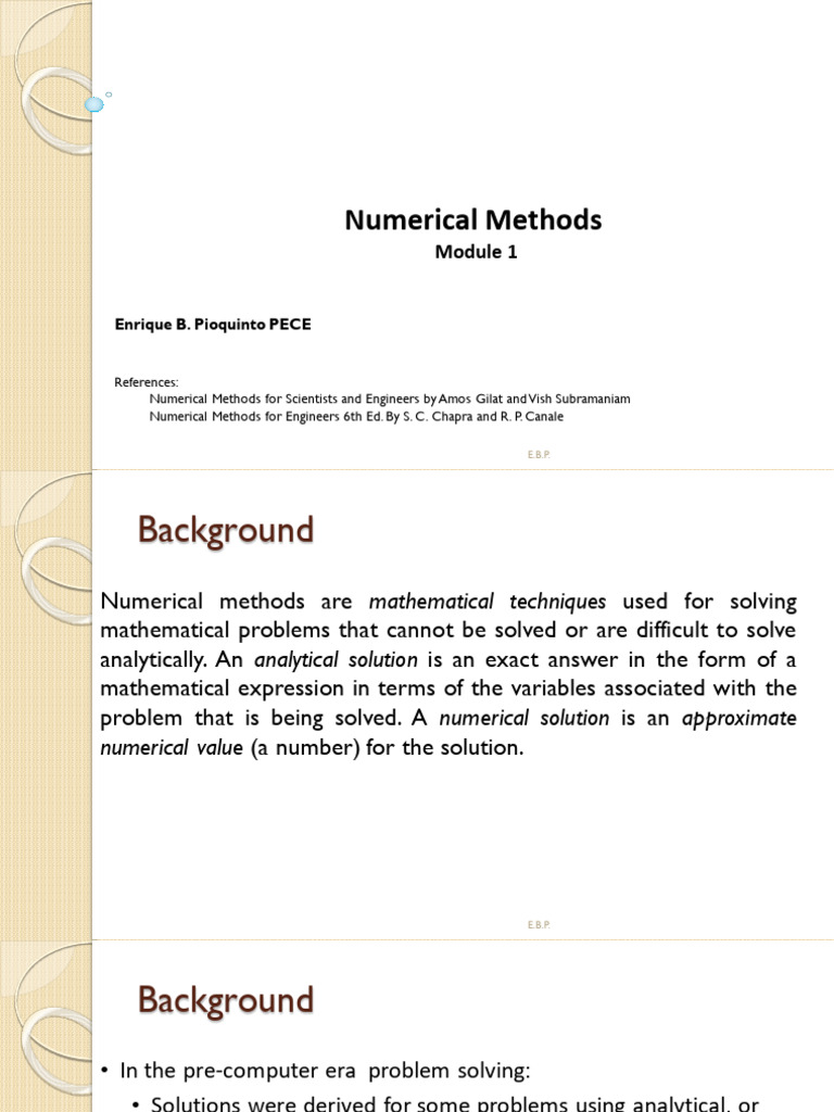 Numerical Methods Mod1 | PDF | Significant Figures | Numerical Analysis