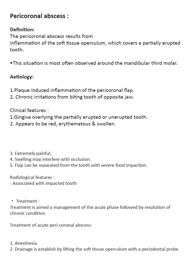 Pericoronal Abscess | PDF