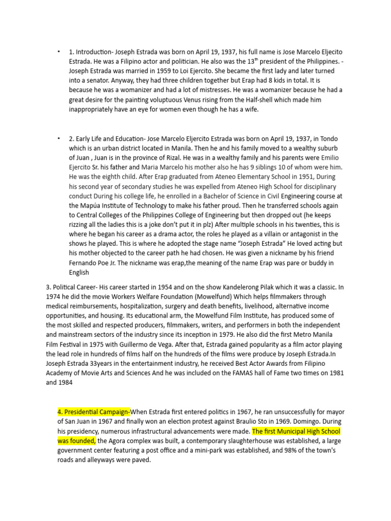 Ap Report Erap | PDF | Philippines