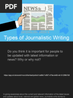 Types of Journalistic Text | PDF | News | Newspapers