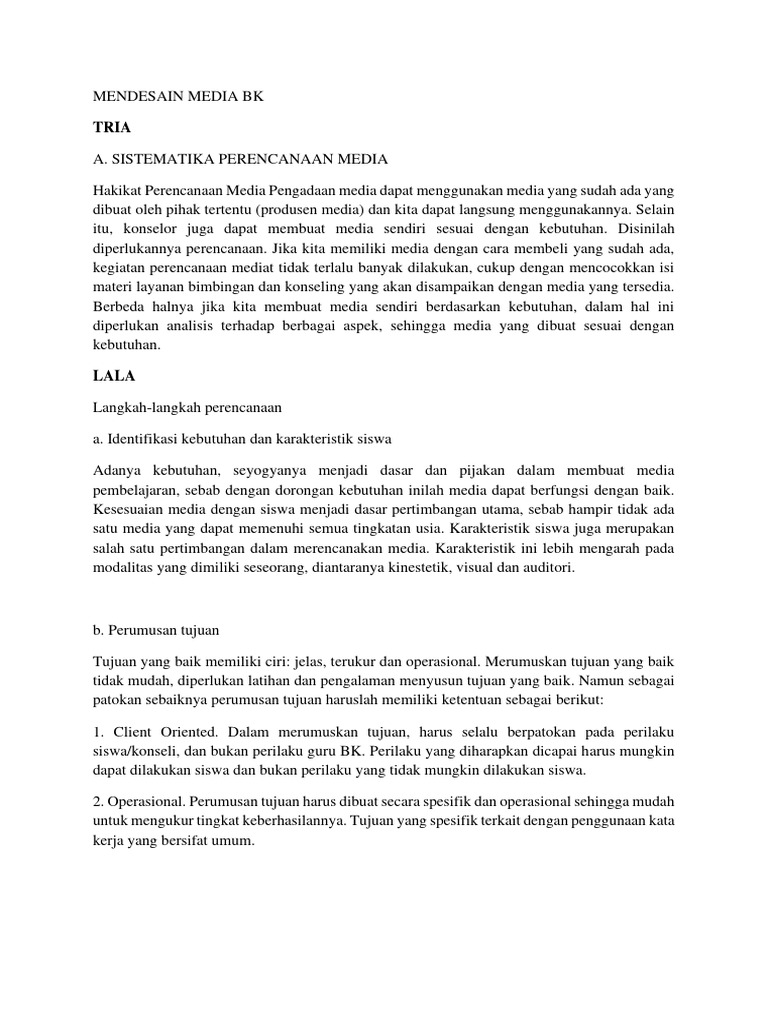 Perencanaan dan Desain Media BK | PDF