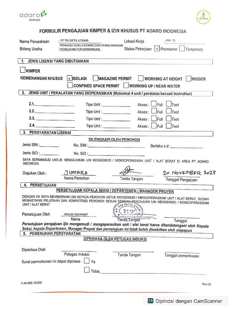 PENGAJUAN KIMPER | PDF