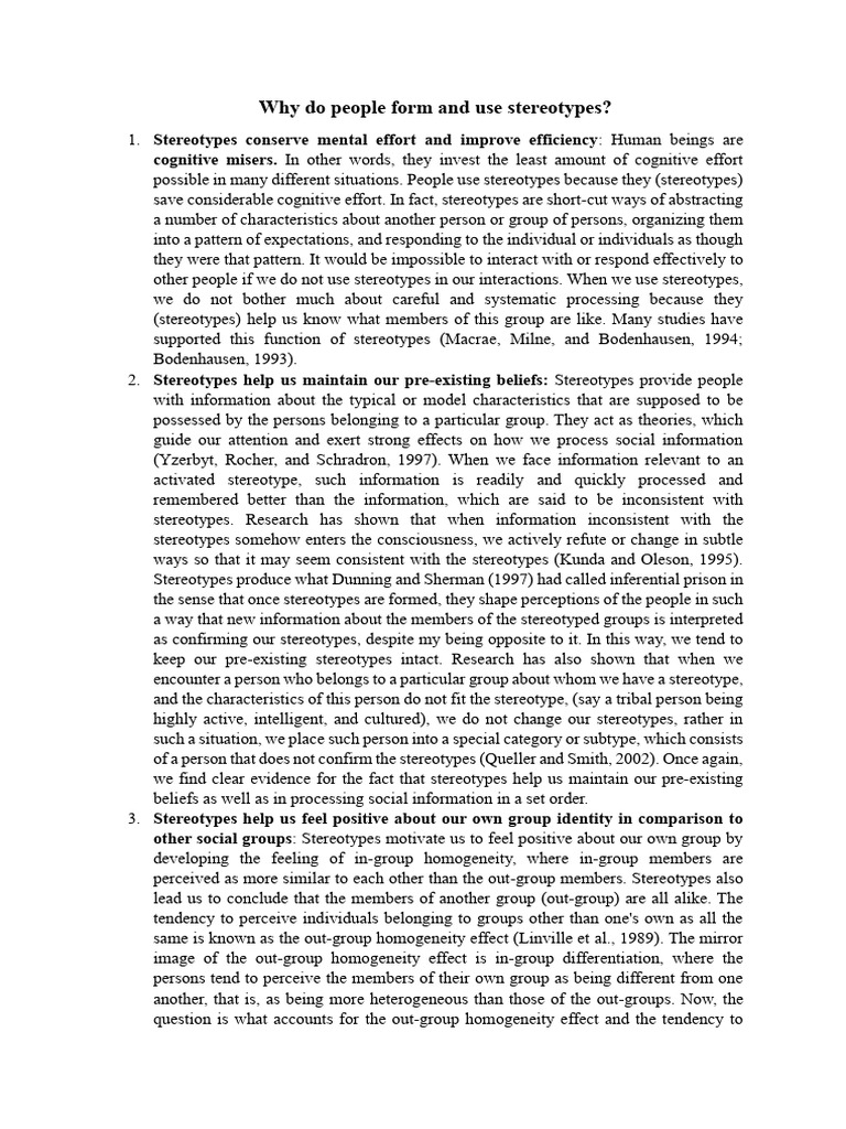 stereotypes | Download Free PDF | Prejudices | Stereotypes