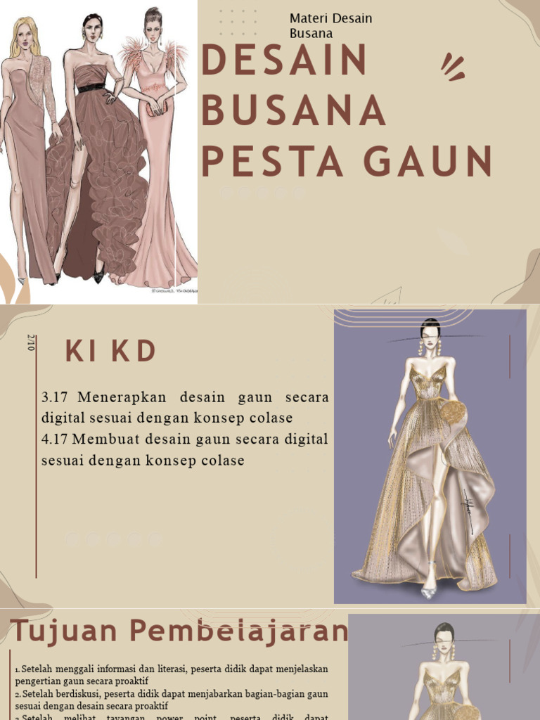 Desain Busana Pesta Gaun - XI TB | PDF