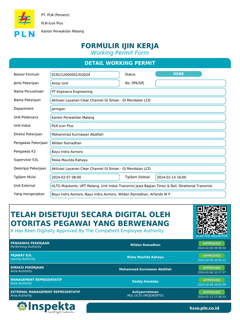 Working Permit-Fa4Djm-awnJ6J351yIzxK | PDF