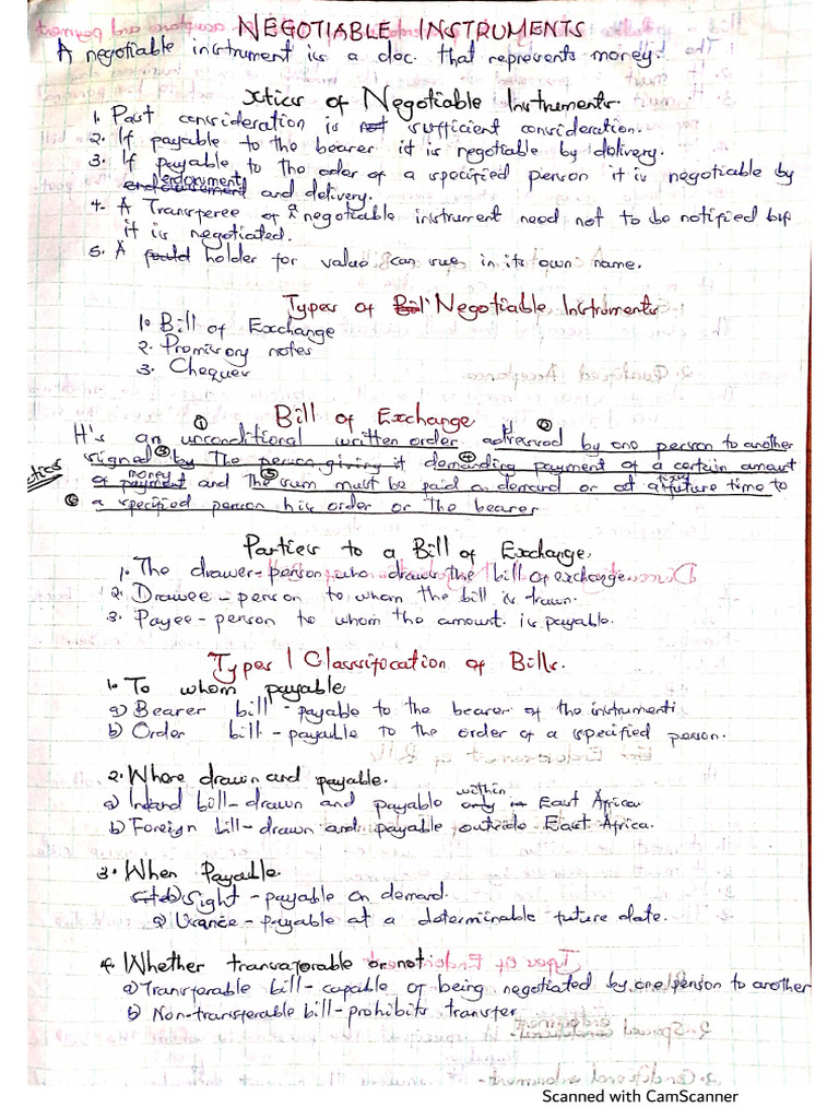 Negotiable Instruments | PDF