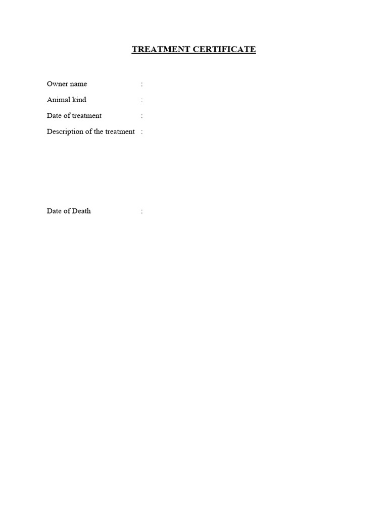 Treatment Certificate | PDF