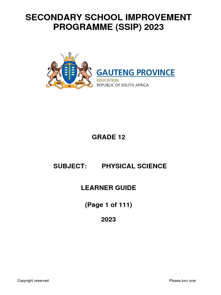 Learner Guide 2023 | PDF | Force | Electric Field