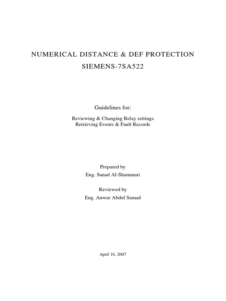 Siemens 7SA522 | PDF | Menu (Computing) | Computer File
