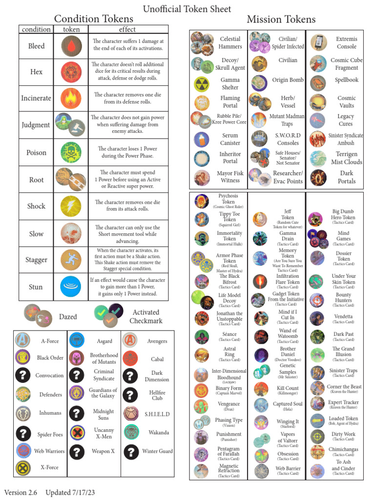 Unofficial Token Sheet Copie 3 | PDF | Marvel Entertainment | Marvel Comics