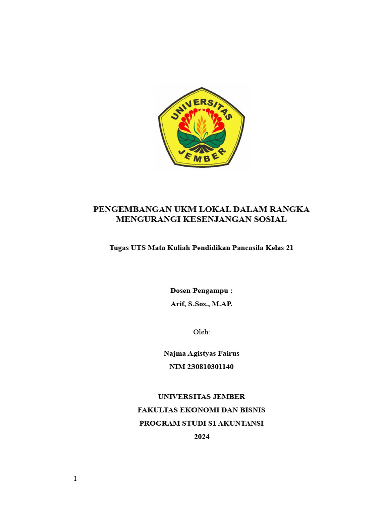 UTS PANCASILA 21 Revisi | PDF