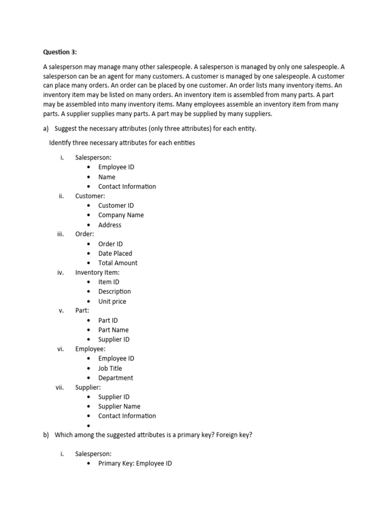 Question 3 Database Assignment | PDF | Data | Information Technology Management