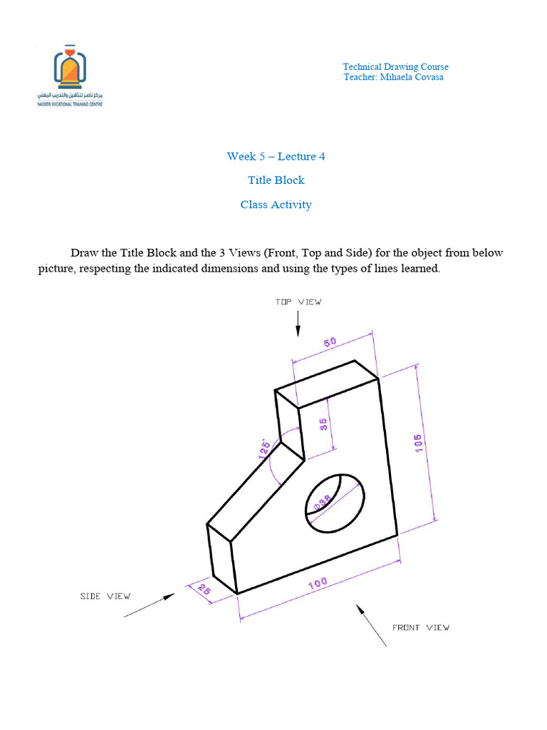 Technical Drawing: Title Block & Views | PDF