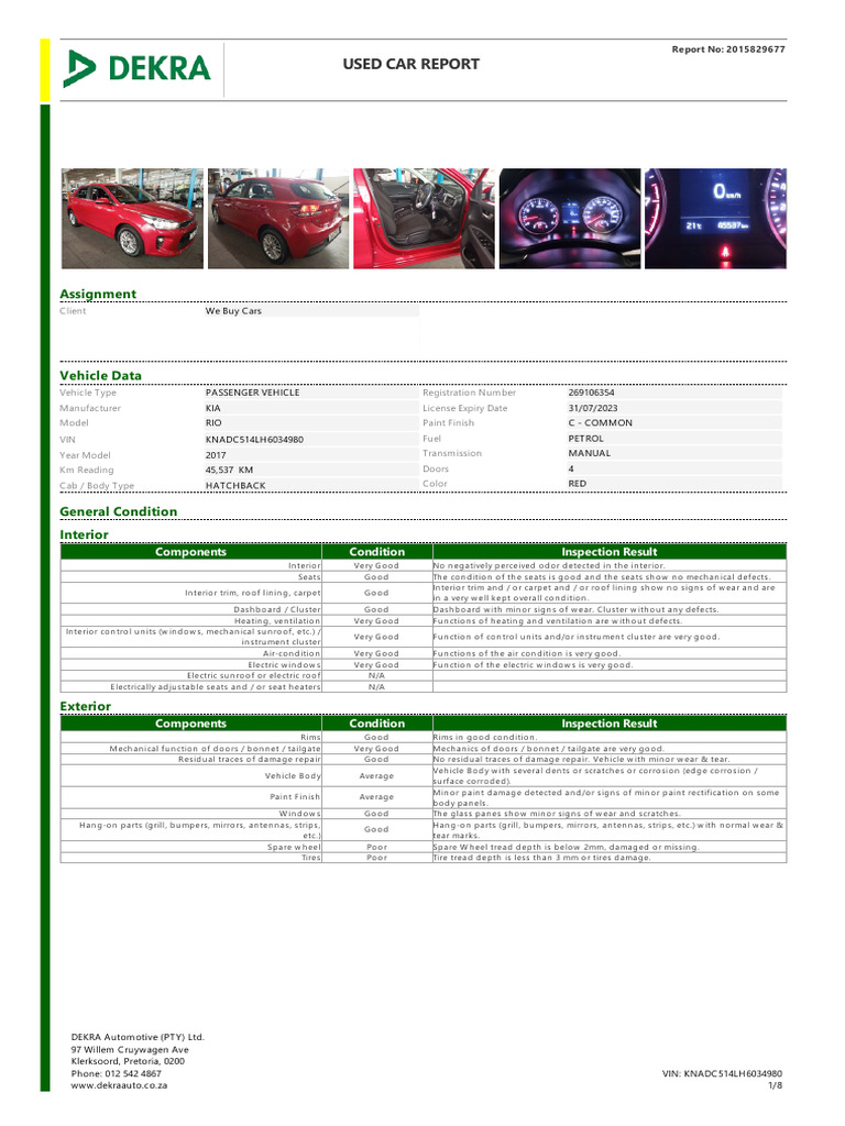 Used Car Report: Assignment | PDF | Car | Tire
