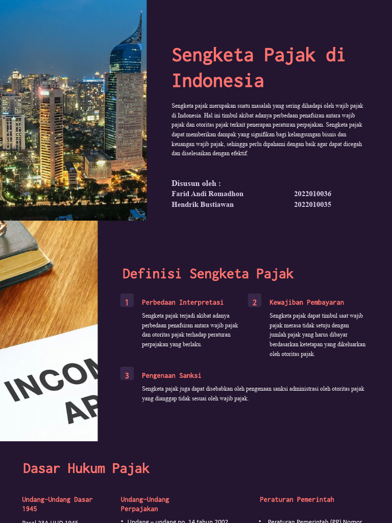 Presentasi Sengketa Pajak Di Indonesia 2 | PDF