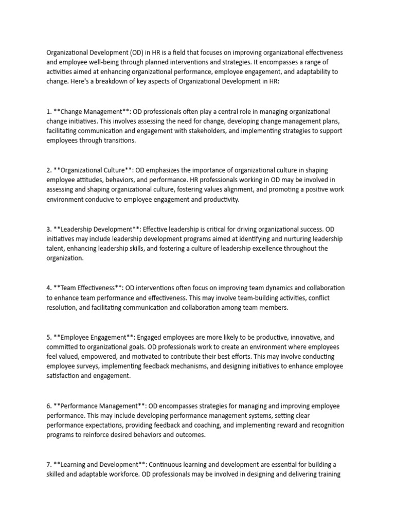 Organizational Development | PDF | Organization Development | Leadership