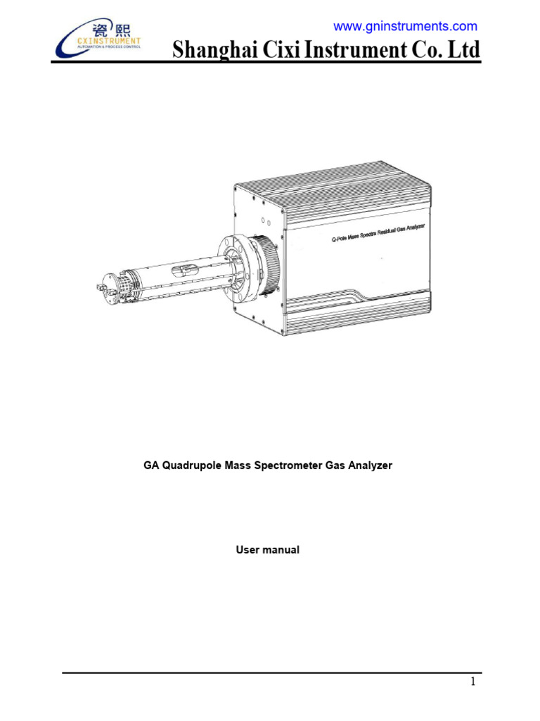 GA Quadrupole Mass Spectrometer Gas Analyzer | PDF | Mass Spectrometry ...