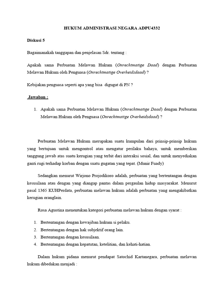 Hukum Administrasi Negara Adpu4332 Diskusi 5 | PDF