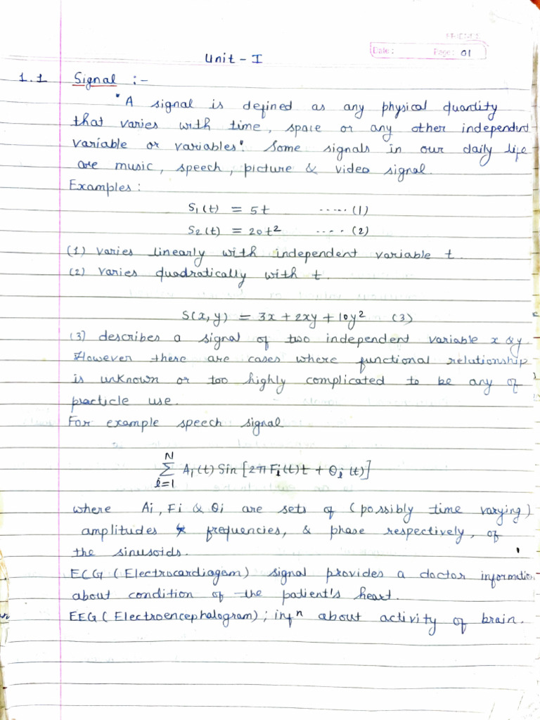 Unit - 1 Signal and System | PDF