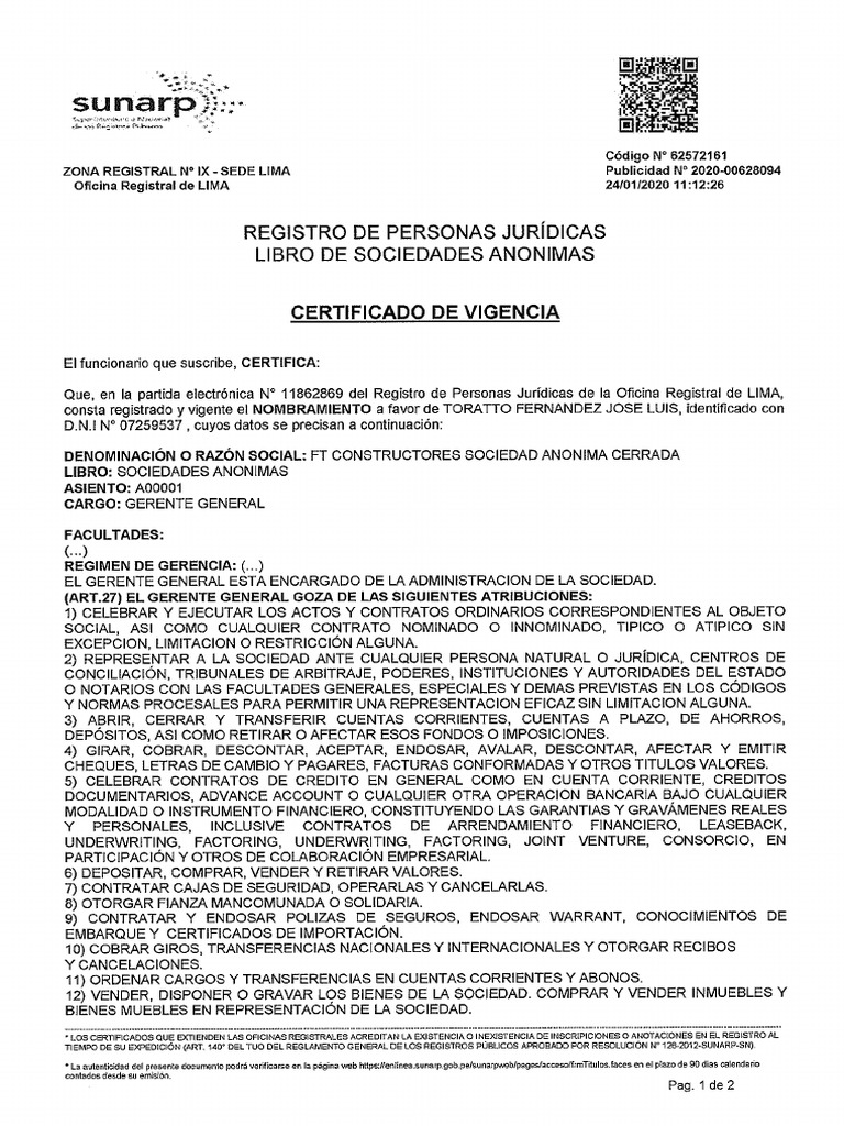 Vigencia de Poder Lirio | PDF