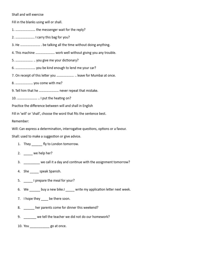 Shall and will exercise | PDF