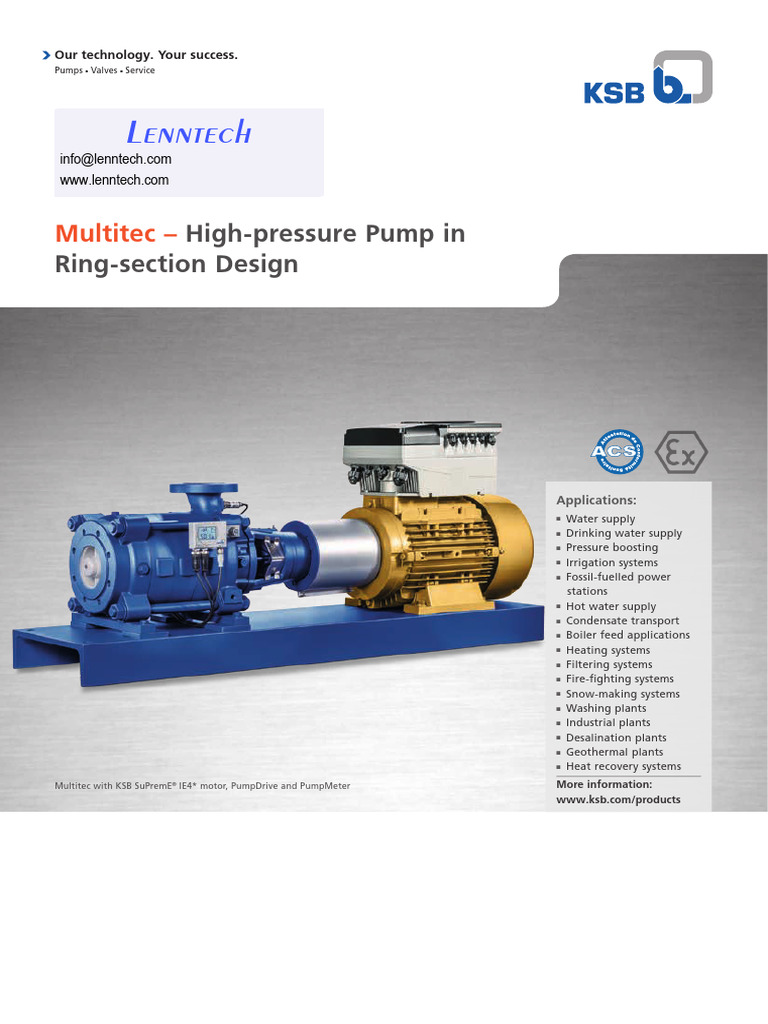KSB Multitec Flyer L | PDF | Pump | Bearing (Mechanical)