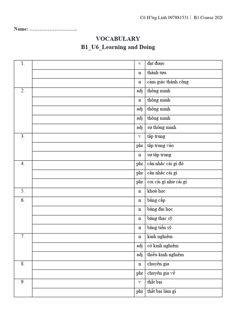 B1 - U6 - Learning and Doing | PDF