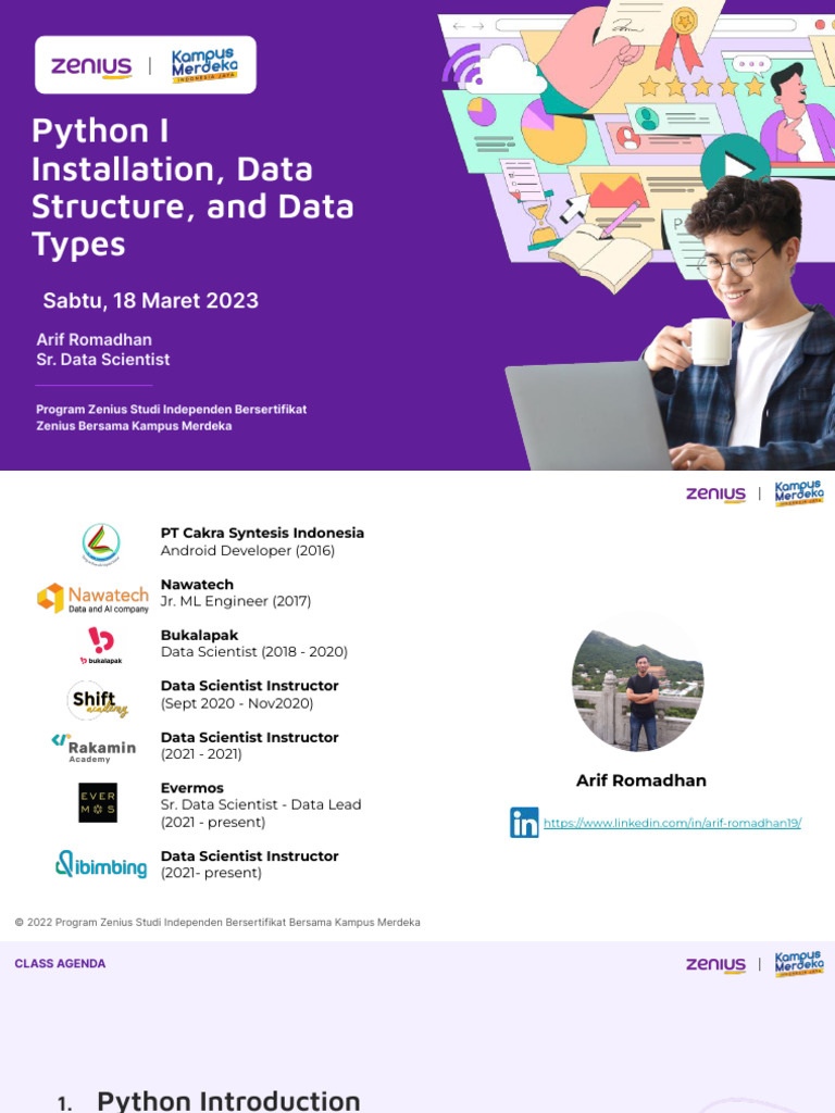 3 Python I Installation Data Structure And Data Types Pdf Python Programming Language