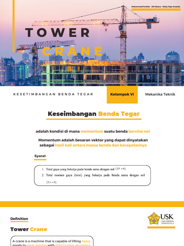 Statics - Tower Crane | PDF