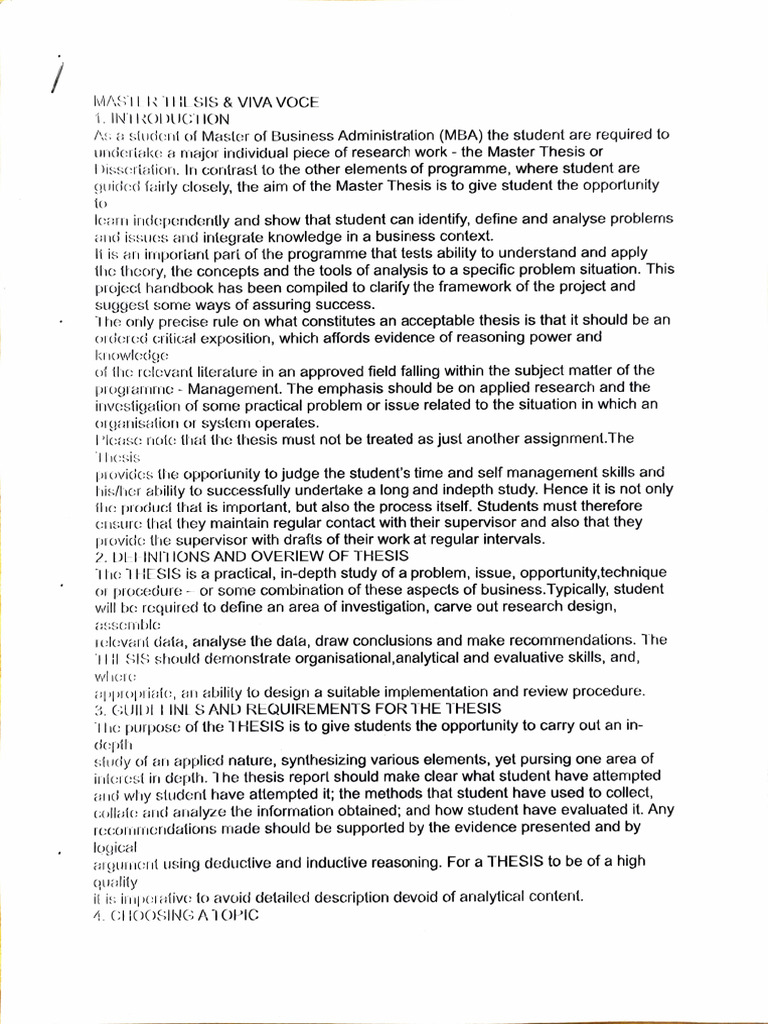 Master Thesis and Viva Voce Guidelines | PDF | Thesis | Cognition