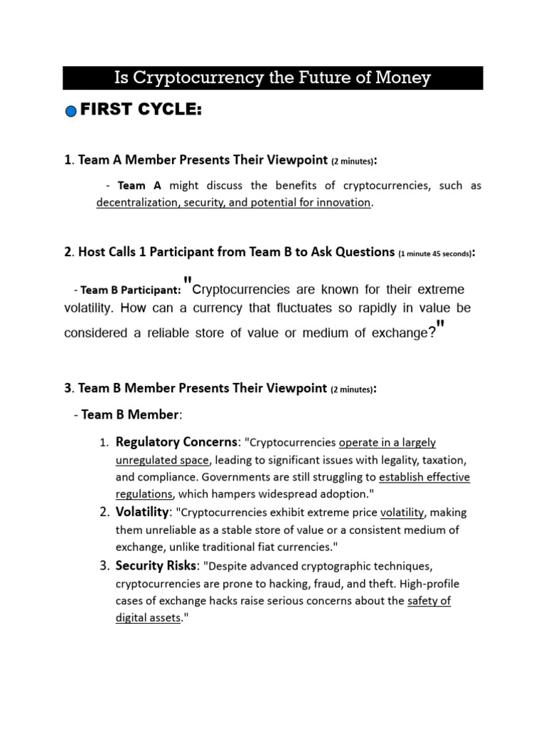 Cryptocurrency vs. Future of Money Debate | PDF | Cryptocurrency | Bitcoin