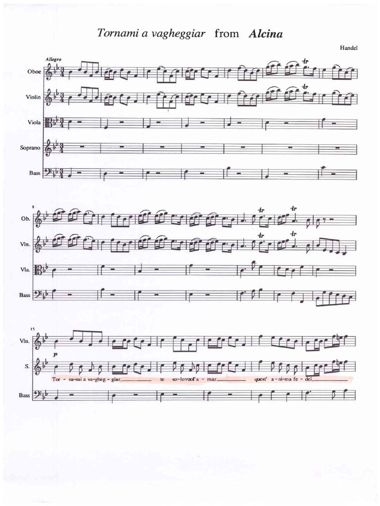 Tornami a vagheggiar - Handel | PDF