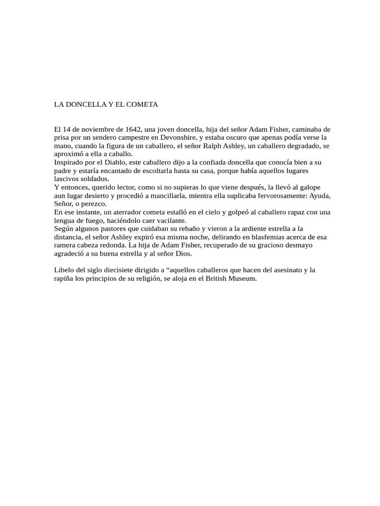 la doncella y el cometa | PDF