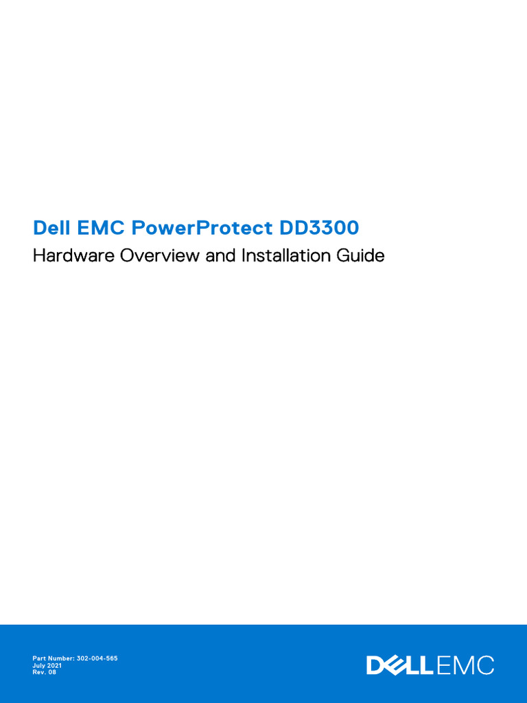 Dell Emc Powerprotect Dd3300: Hardware Overview and Installation Guide | Download Free PDF ...