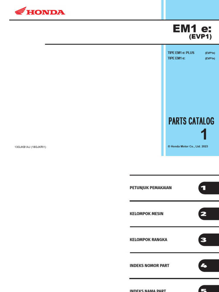 Parts Catalog Honda EM1 e: | PDF