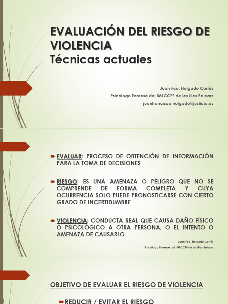 Evaluación Del Riesgo de Violencia.2022 | PDF | Riesgo | Violencia