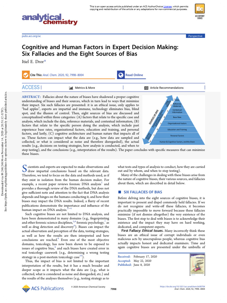 Cognitive and Human Factors in Expert Decision Making | PDF | Expert ...