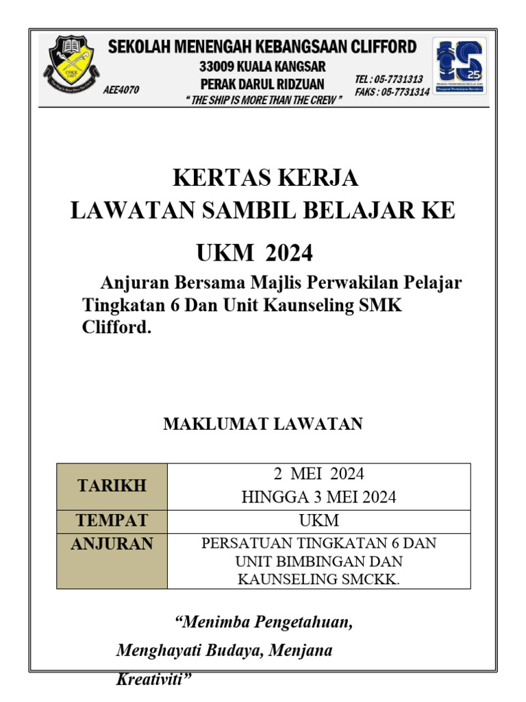 K. Kerja Lawatan Ukm 2 Mei 2024 f6 Sem 2 | PDF